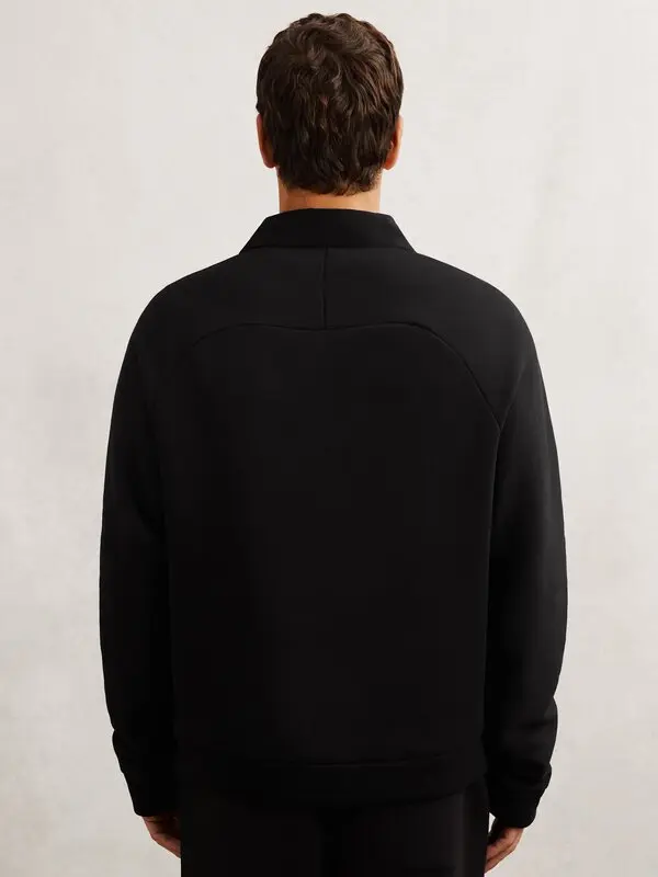 REISS Cotton-blend Fleece-back Polo Shirt