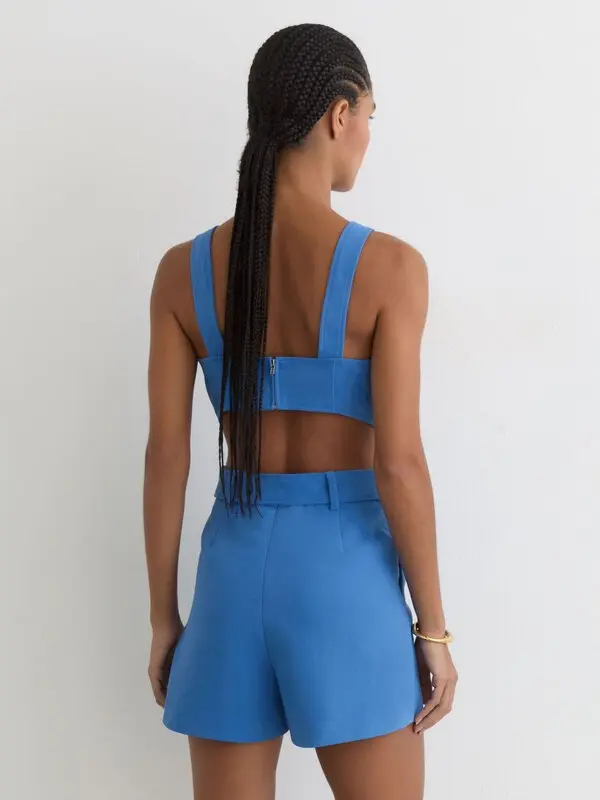 REISS Structured Cut-out Belted Playsuit