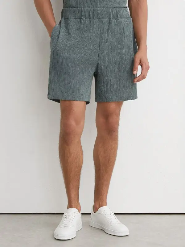 REISS Textured Drawstring Shorts