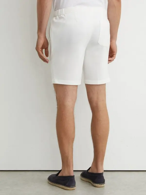 REISS Deck Drawstring Chino Shorts - White