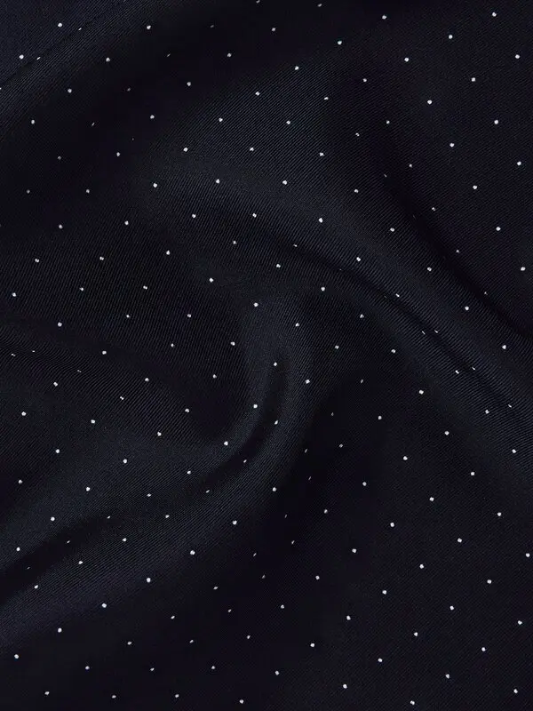 REISS Liam Pink Polka Dot Silk Pocket Square - Navy