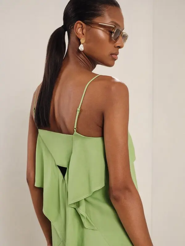 REISS Ruffle-detail Midi Dress