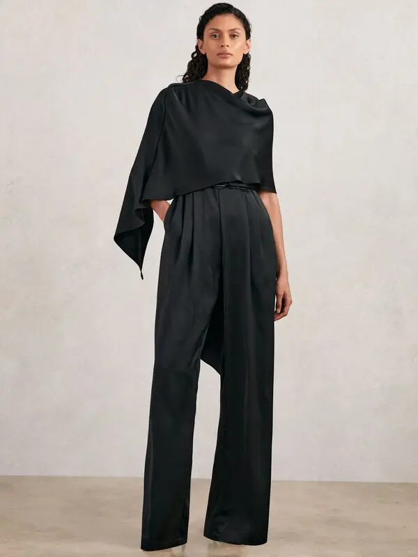 Halston Crepe Wide Leg Cape