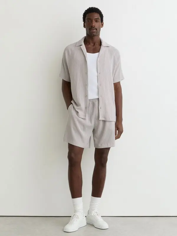 REISS Textured Drawstring Shorts