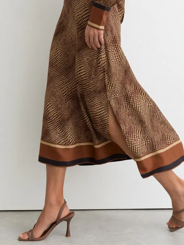 REISS Leia Animal-print Midi Shirt Dress