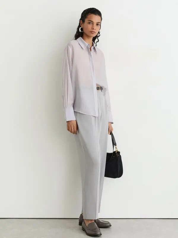 REISS Sheer Striped Long-sleeve Shirt