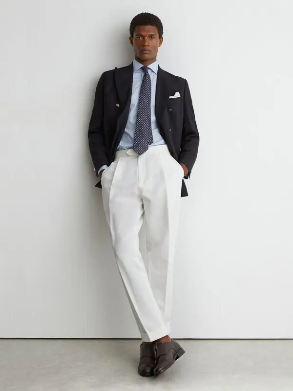 REISS Captain Hopsack Double-breasted Blazer Classic-fit With Wool