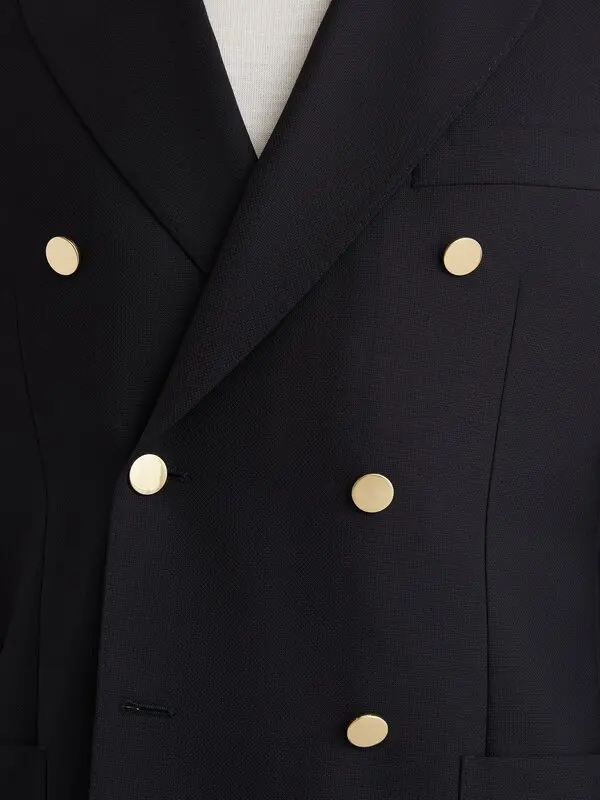 REISS Captain Hopsack Double-breasted Blazer Classic-fit With Wool