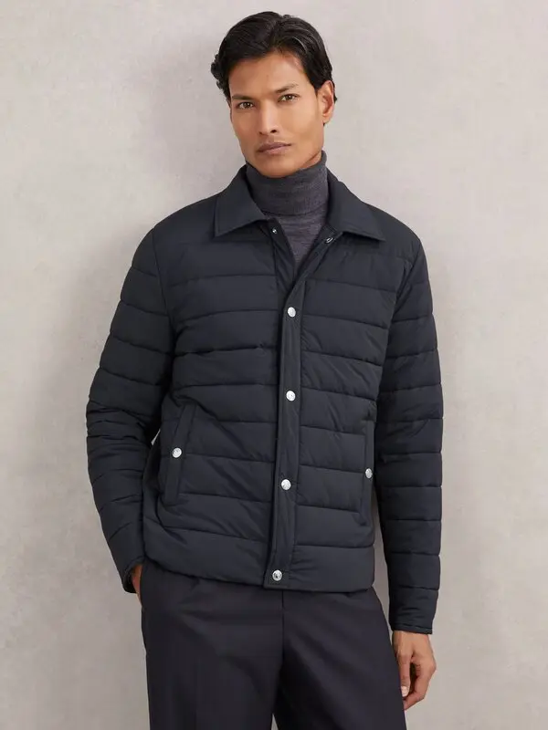 REISS Quilted Hybrid Press-stud Jacket