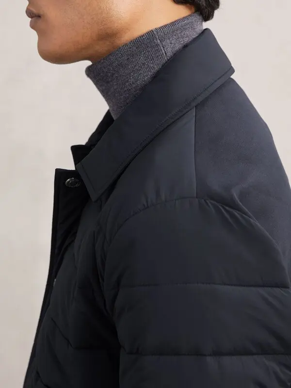 REISS Quilted Hybrid Press-stud Jacket
