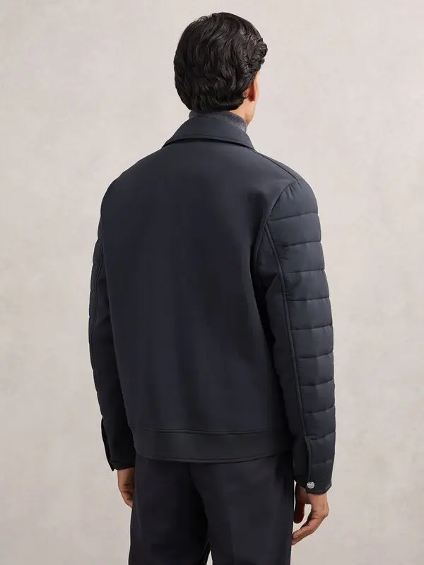 REISS Quilted Hybrid Press-stud Jacket