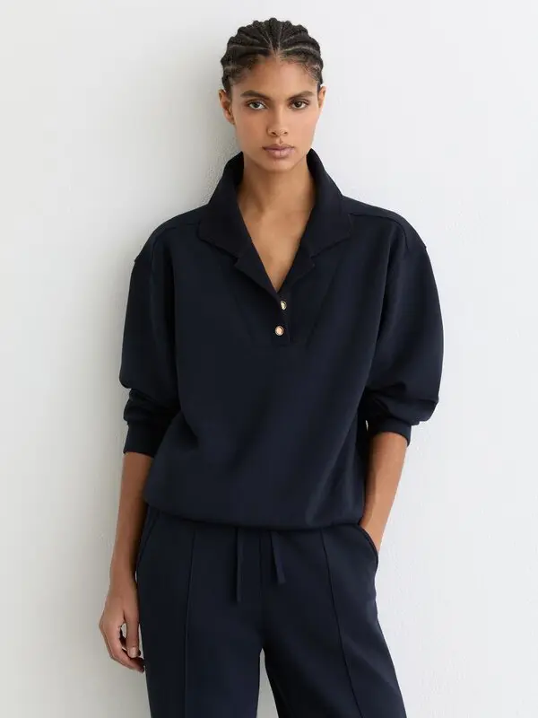 REISS Interlock Collar Sweatshirt