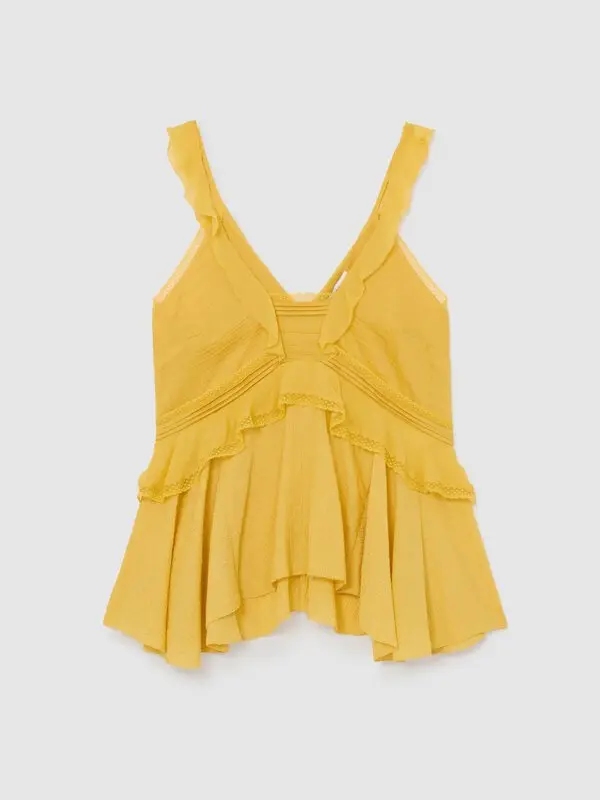 REISS Ruffle Babydoll Cami Top