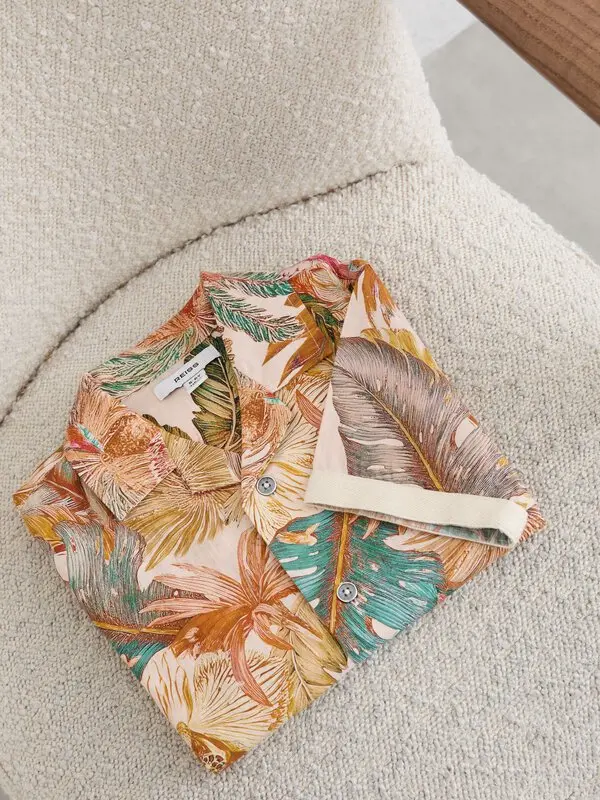 REISS 3-9 Yrs Cotton Tropical-print Cuban-collar Shirt