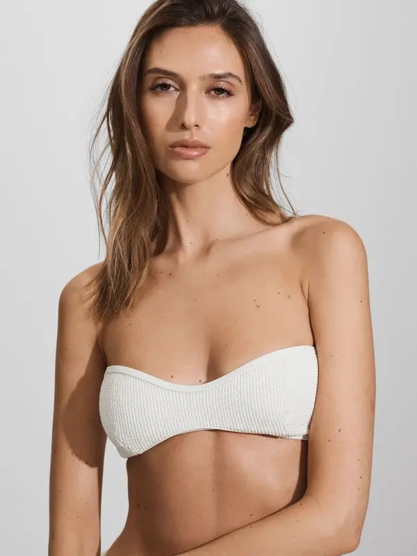 Good American Textured Halter Neck Bikini Top