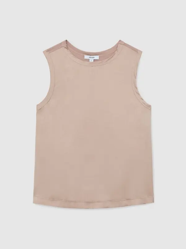 REISS Silk-front Jersey Vest