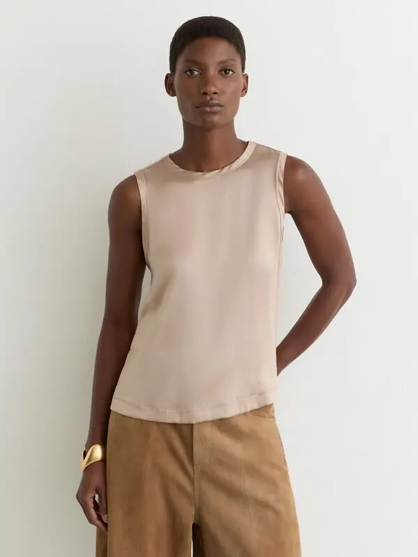 REISS Silk-front Jersey Vest