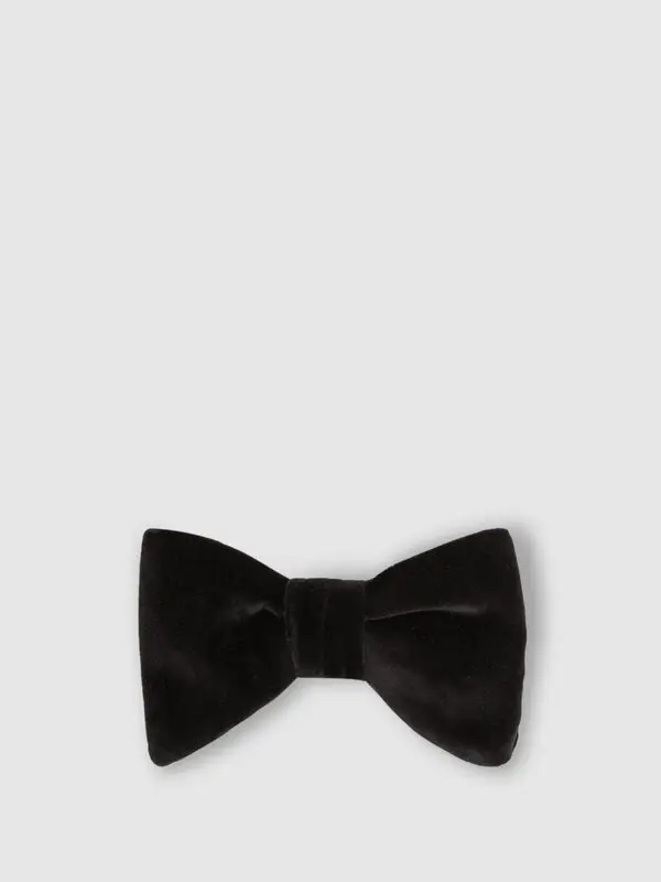 REISS Velvet Bow Tie - Black