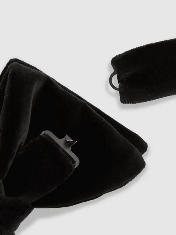 REISS Velvet Bow Tie - Black