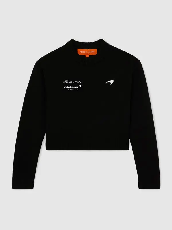 REISS F1 Team Racing Wool Cropped Jumper