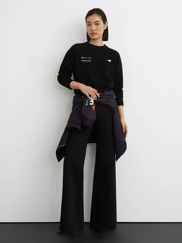 REISS F1 Team Racing Wool Cropped Jumper