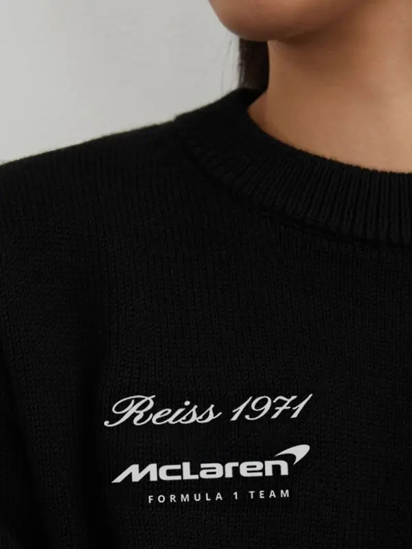 REISS F1 Team Racing Wool Cropped Jumper