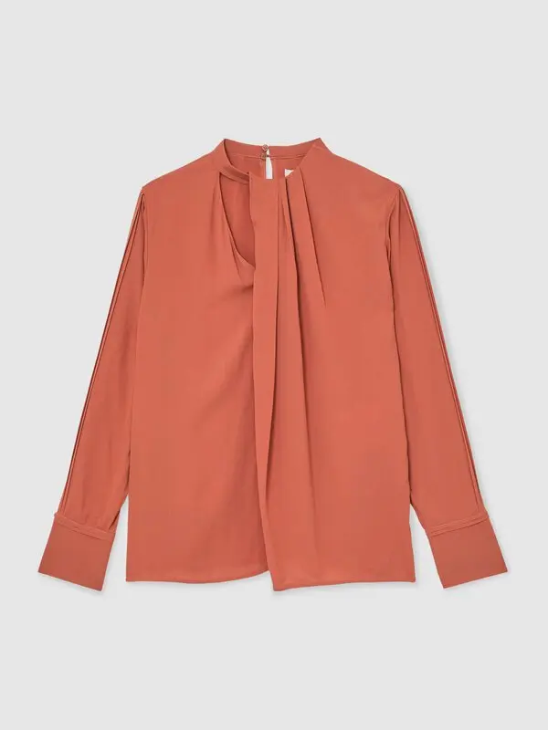 REISS Drape-detail Asymmetric Blouse