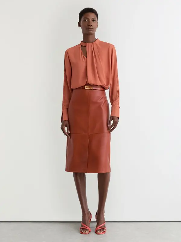 REISS Drape-detail Asymmetric Blouse
