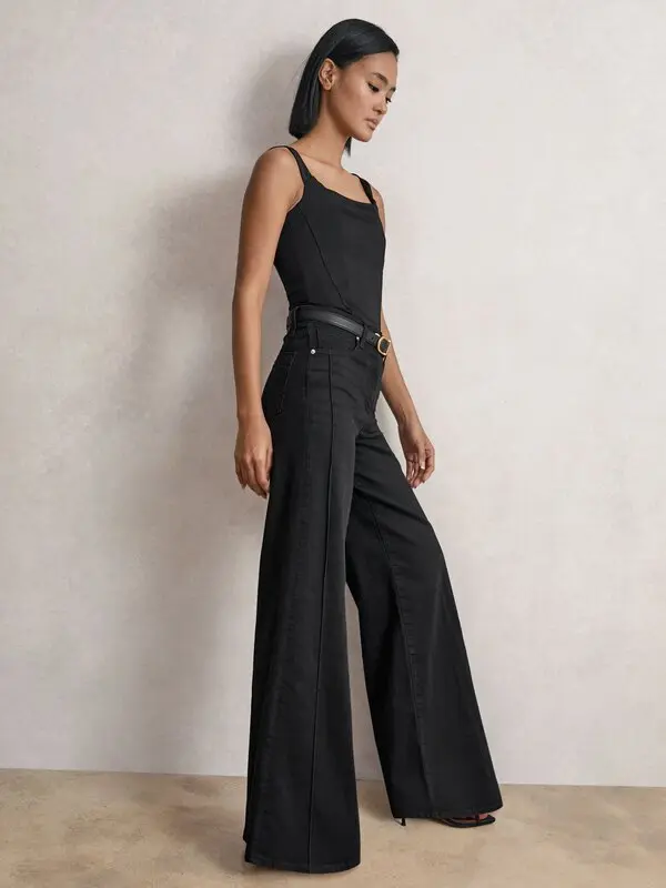 REISS Stretch-cotton Wide-leg Jeans