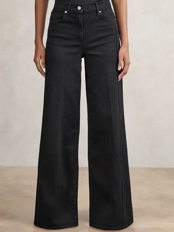 REISS Stretch-cotton Wide-leg Jeans