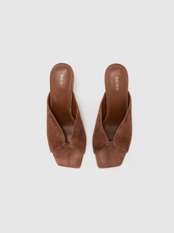 REISS Suede Block-heel Sandals