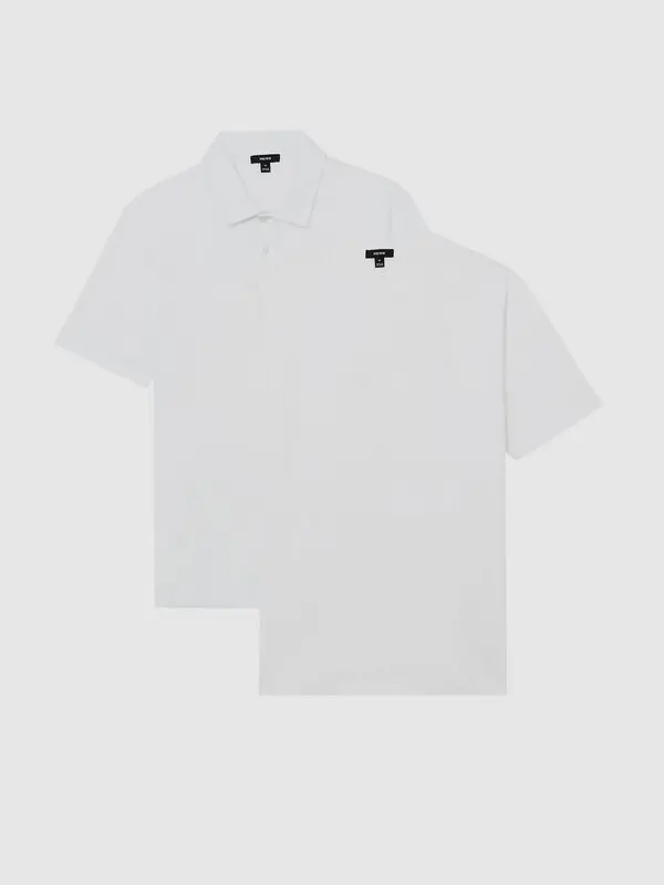 REISS Airwater-cotton T-shirt And Polo Shirt 2-pack - White
