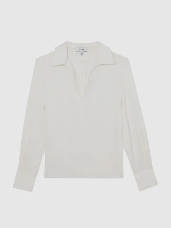 REISS Silk-blend Open-collar Shirt