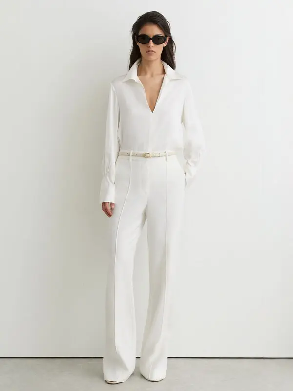 REISS Silk-blend Open-collar Shirt