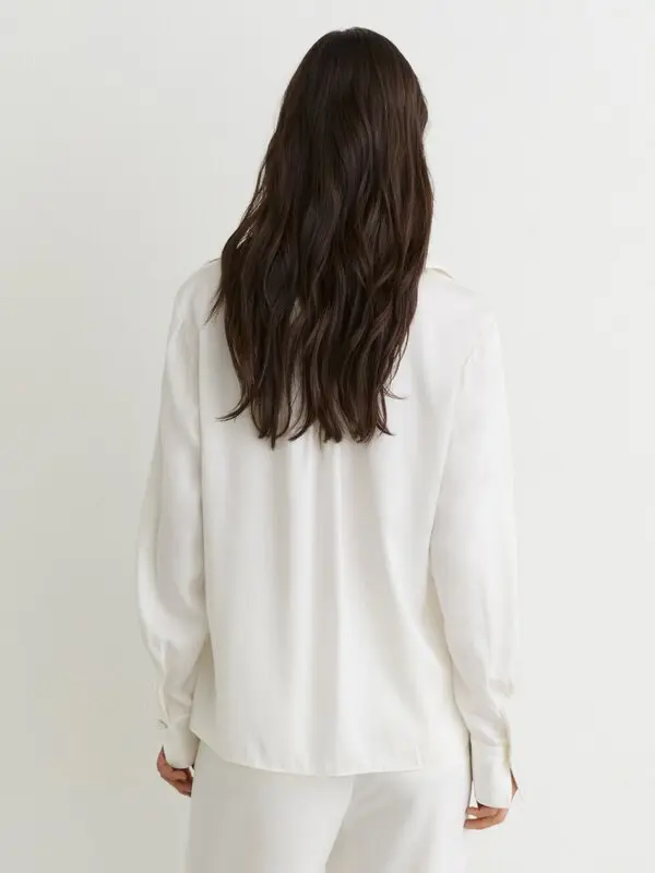 REISS Silk-blend Open-collar Shirt