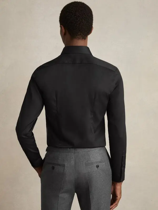 REISS Slim Fit Two-fold Cotton Shirt