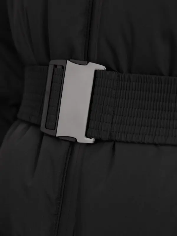 REISS Petite Belted Longline Hooded Puffer Coat