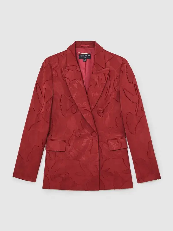 REISS Atelier Jacquard Double-breasted Blazer