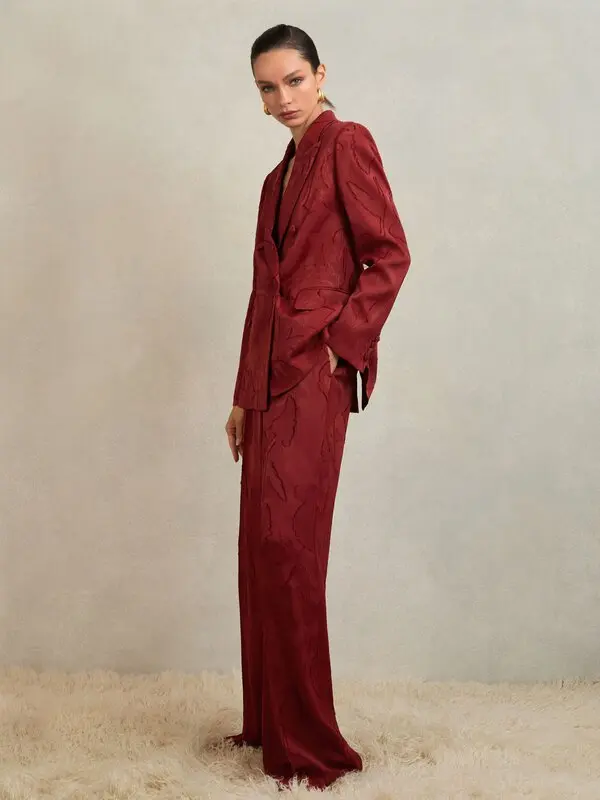 REISS Atelier Jacquard Double-breasted Blazer