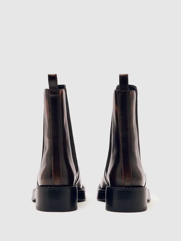 REISS Phoebe Leather Chelsea Boots - Brown