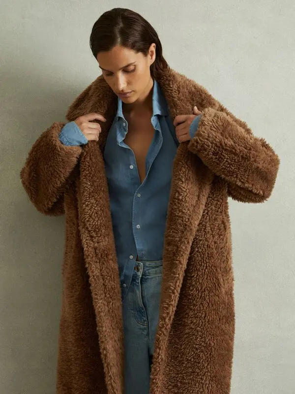 REISS Teddy Coat With Wool