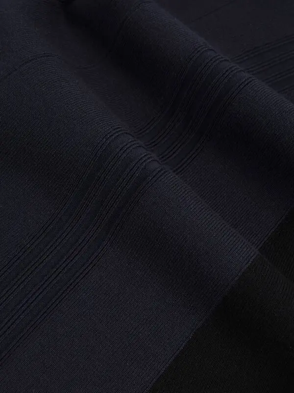 REISS Zadie Knitted Contrast Panel Midi Dress