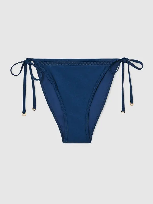 REISS Shimmer Side-tie Bikini Bottoms