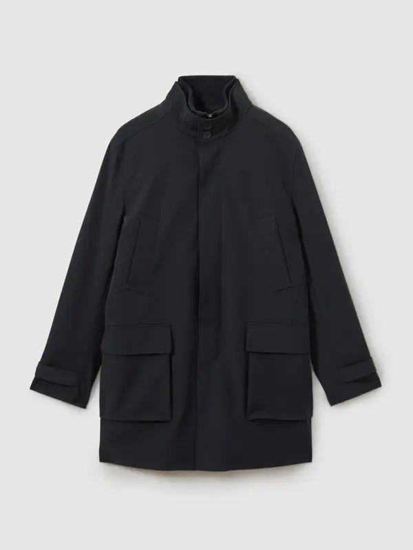 REISS Hybrid Removable-gilet Overcoat - Navy