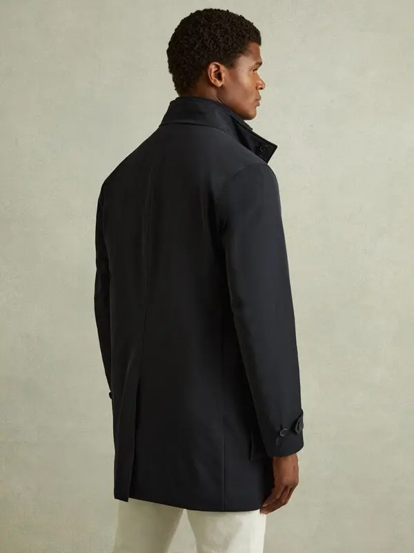REISS Hybrid Removable-gilet Overcoat - Navy