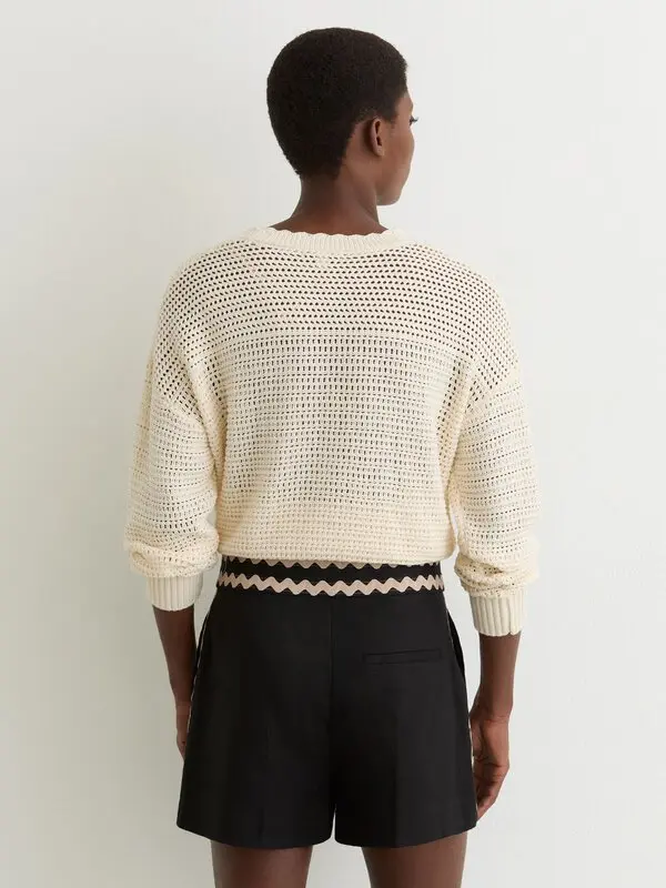 REISS Linen Wave-trim Shorts