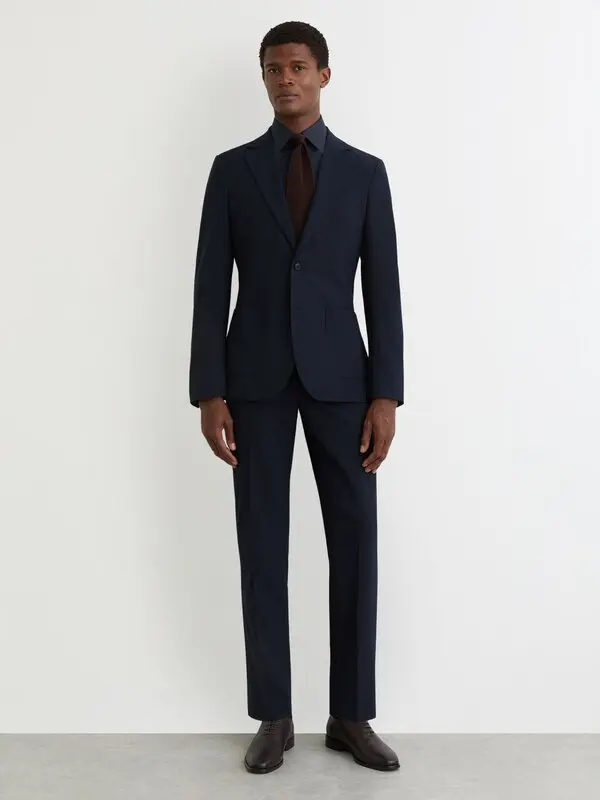 REISS Stretch-cotton Concealed-placket Shirt Slim-fit