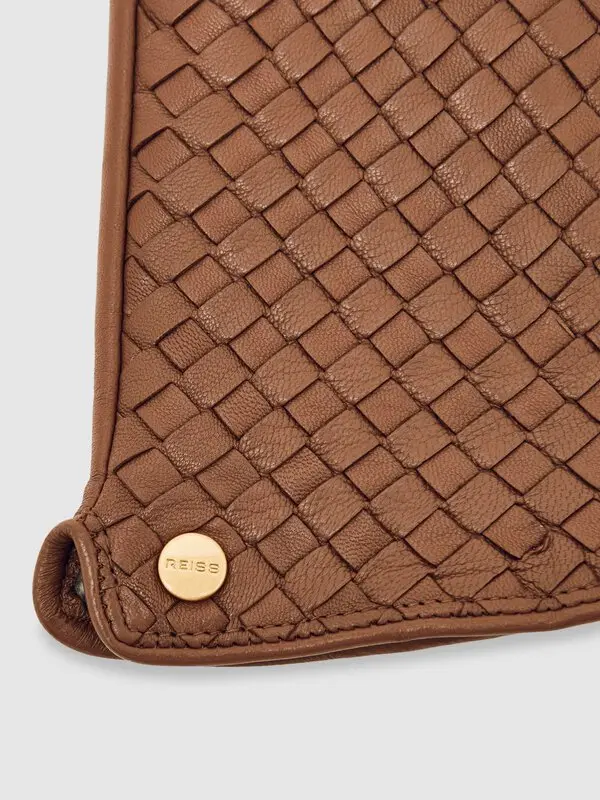 REISS Woven Leather Gloves