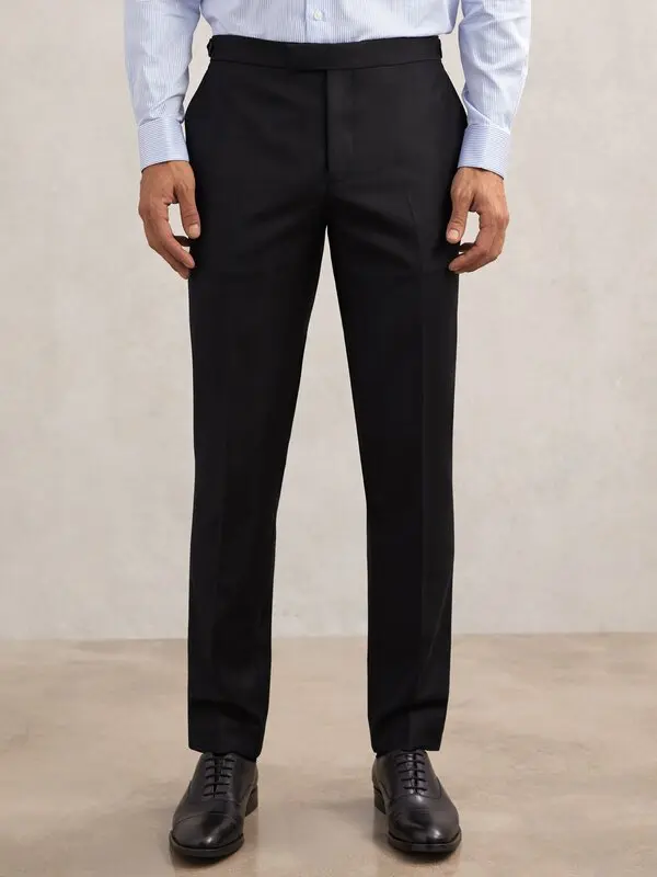REISS Wool-flannel Tailored-fit Suit Trousers