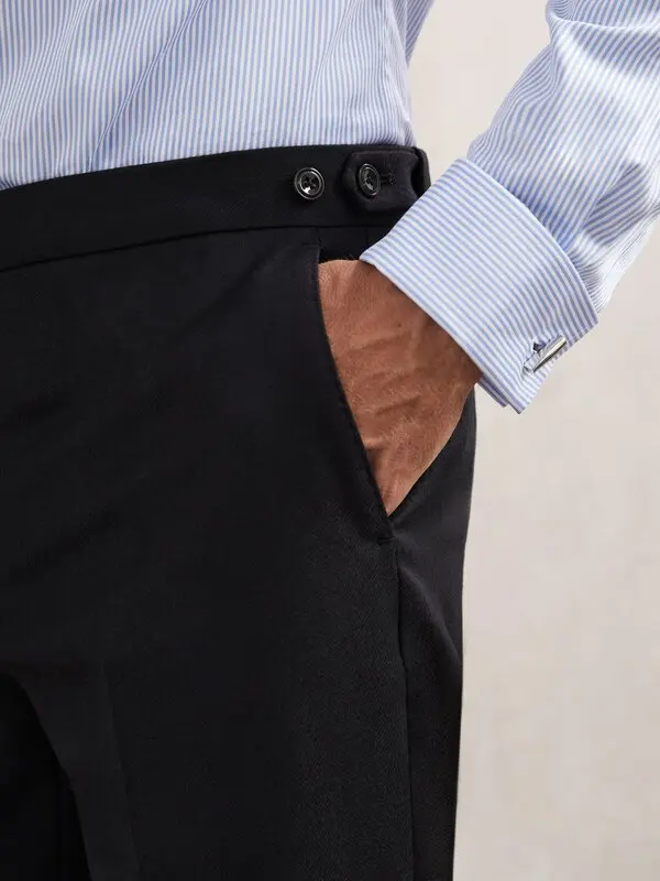 REISS Wool-flannel Tailored-fit Suit Trousers